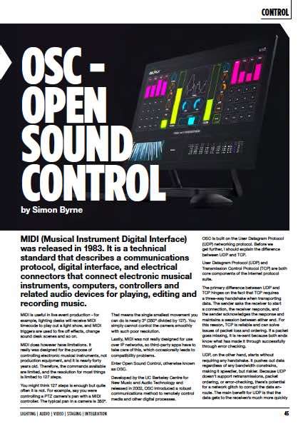 OSC Open Sound Control CX Network