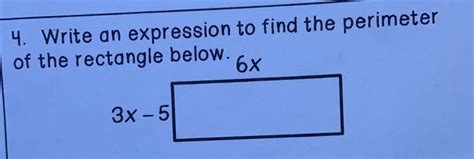 Solved Write An Expression To Find The Perimeter Math