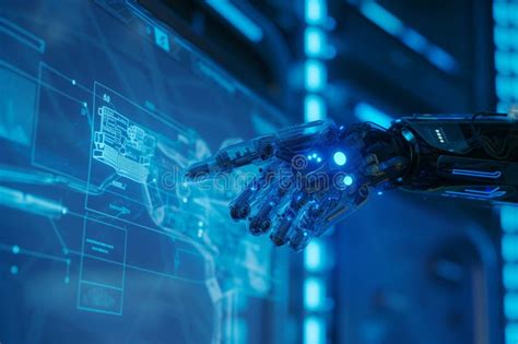 Futuristic Robotic Arm And Advanced Technology Ai Technology Concept