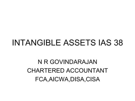 Intangible Assets Ias 38 Ppt