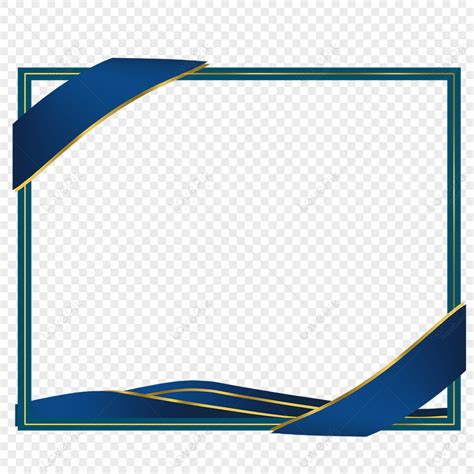 College Diploma Certificate Border Business Blue Gold Border Geometric