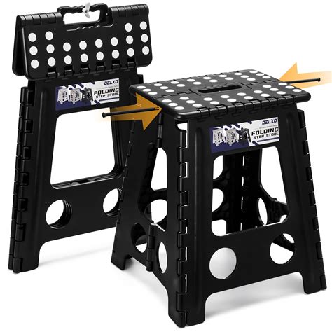 Delxo 16 Inch Folding Step Stool Foldable Stool For Adults With Safety