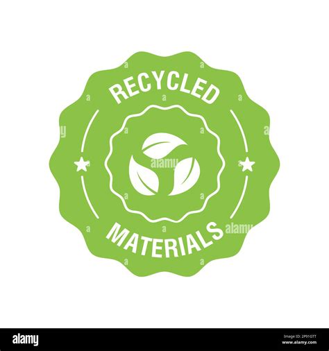 Recycled Materials Vector Icon Logo Badge Or Label Vector Illustration Stock Vector Image