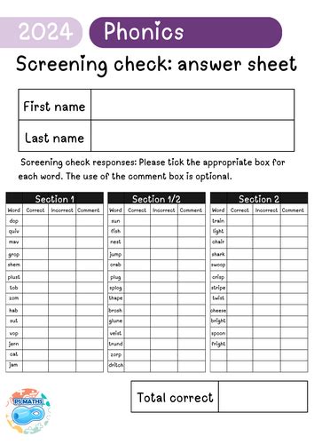 2025 Phonics Screening Check Practice Paper And Assessment Resource