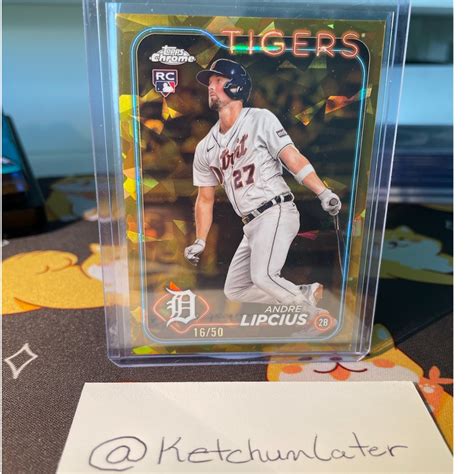 Andre Lipcius Rookie Gold Refractor 16 50 Detroit Tigers