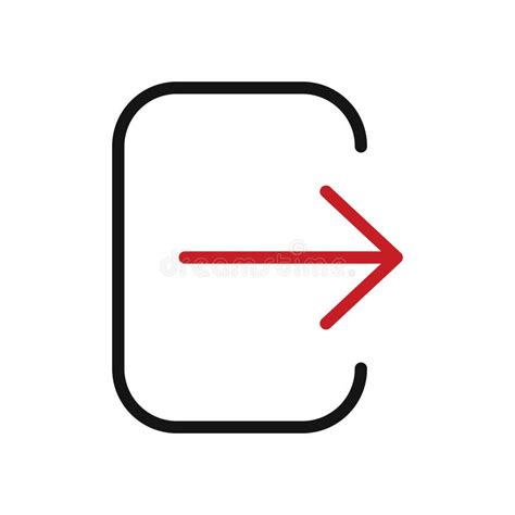 Logout Line Icon Isolated On White Background Black Flat Thin Icon On Modern Outline Style