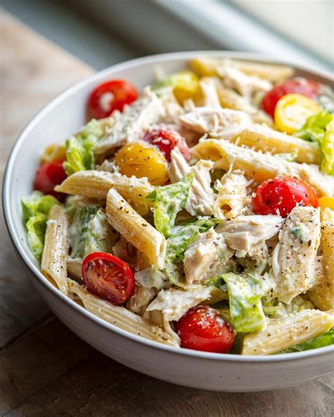 5 Star Healthy Chicken Caesar Pasta Salad You Cant Resist Dishivia