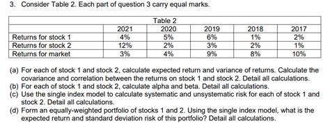 Solved A ﻿for Each Of Stock 1 ﻿and Stock 2 ﻿calculate