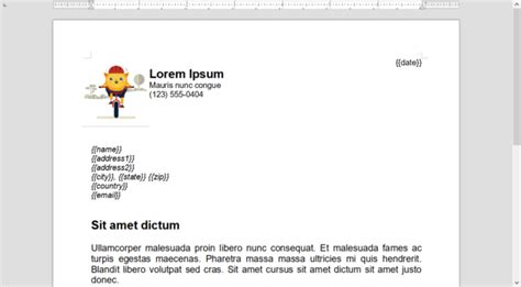 Populate A Word Template With Form Data