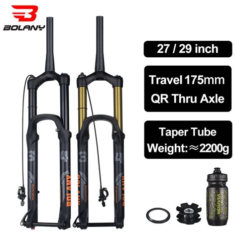 Bolany 175mm 트래블 27529 인치 Mtb 바이크 포크 스루 액슬 15110mm 부스트 포크 리바운드 조정 Dh
