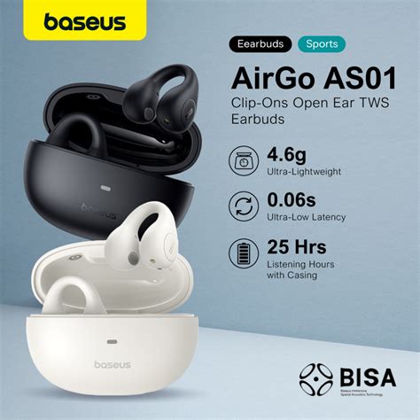 Baseus Airgo As01 Open Ear Tws Earbuds Wireless Earphone Bluetooth 5 3