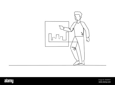 Single Continuous Line Drawing Of Young Manager Pointing Finger To The