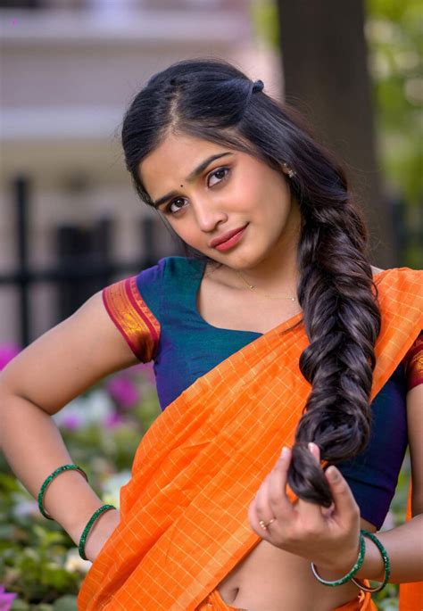 Varsha Dsouza In Half Saree Photoshoot Stills South Indian Actress