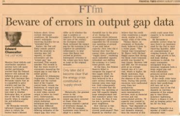 FT Com Beware Of Errors In Output Gap Data The Cobden Centre