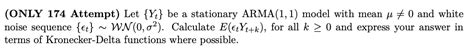 Solved Only 174 Attempt Let Yt Be A Stationary Arma