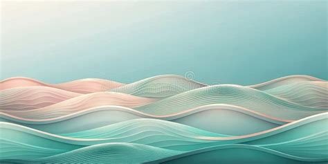 Abstract Pastel Wave Landscape Design Featuring Soft Curves And Layered Hues Generative Ai