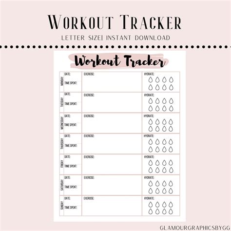 Printable Workout Tracker Calendar