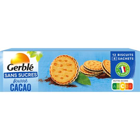 GerblÉ Biscuits Fourrés Au Cacao Sans Sucre 160g Simply Gourmet