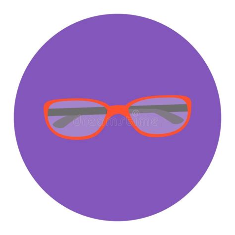 Red Glasses With Thick Frame On A Purple Background Simple Fashion Accessory Illustration Stock