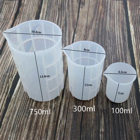 Reusable Silicone Measuring Cups For Epoxy Resin Antislip No Cleaning