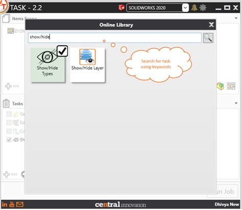 show hide types task documentation
