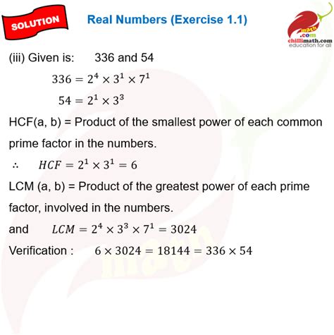 Find The Lcm And Hcf Of The Following Pairs Of Integers And Verify That Lcm × Hcf Product Of