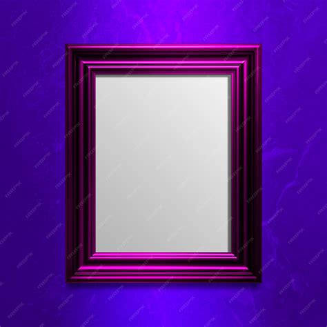 Shiny Purple Picture Frame On A Purple Background Premium Photo