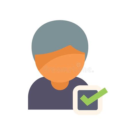 Person Being Selected With Check Mark In Checkbox Icon Stock Illustration Illustration Of Flat
