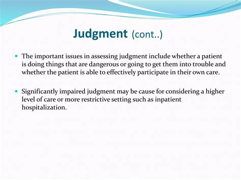 Mental State Examination Abstract Thinking Insight And Judgment Pptx