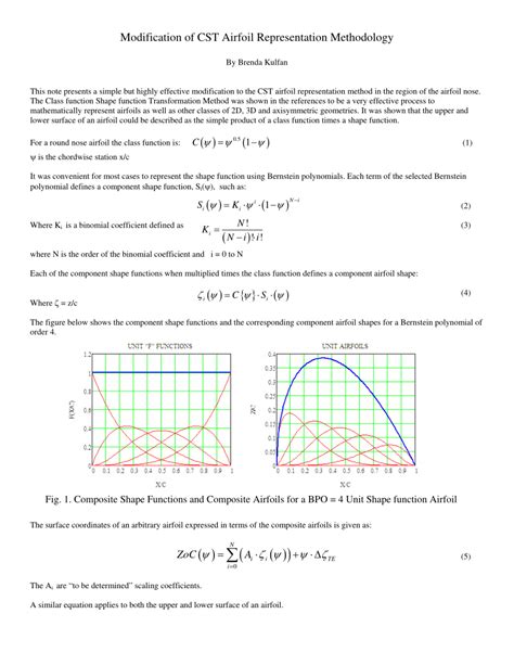 Pdf Modification Of Cst Airfoil Representation Methodology