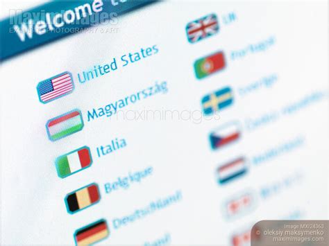 photo of web site language selection menu stock image mxi24363