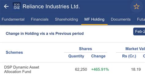 Dsp Dynamic Asset Allocation Fund Increased Their Holding By 466 In Reliance Industries R