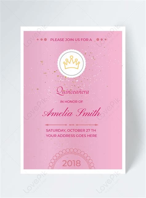 Pink Invitation Border Crown Template Image Picture Free Download