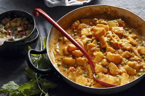 Potato Parsnip Pea Curry With Apple Chutney