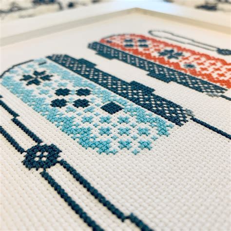 Switch Controller Cross Stitch Pattern Modern Nordic Pattern Etsy