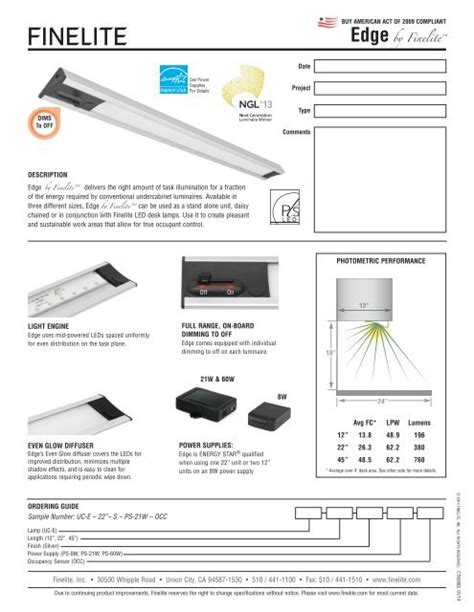Tech Sheet Finelite
