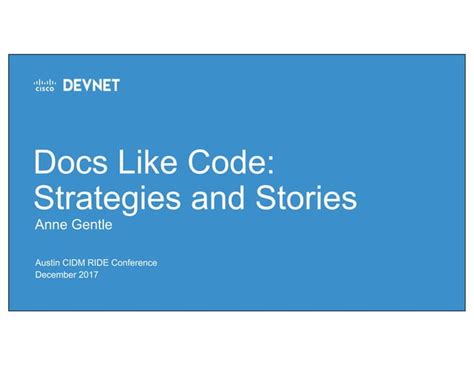 docs like code strategies and stories ppt