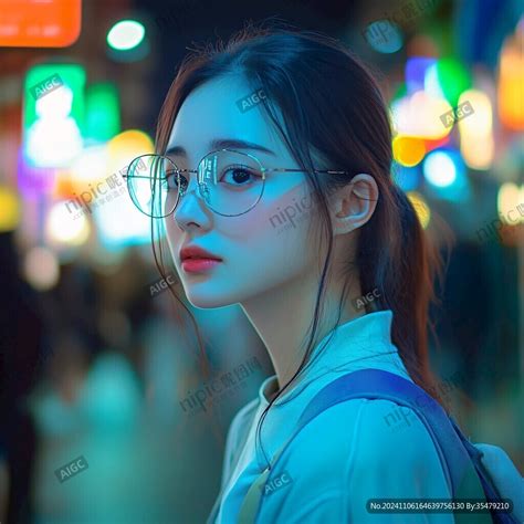 Ai创作图板绘人像 眼镜场景图 眼镜妹 圆边细框眼镜 照片转手绘 潮牌眼镜 细框眼镜 写实少女 人物素材自发光 照片临摹 百搭镜框 防炫光眼镜 头像插画定制 头像约稿 真人照片转手绘nipic