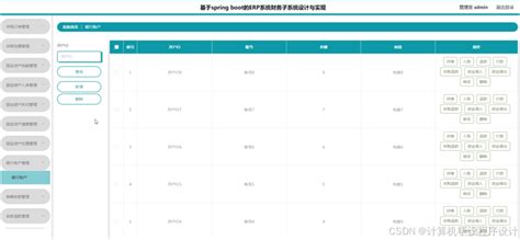 计算机毕业设计springboot的erp系统财务子系统设计与实现 企业资源规划（erp）系统财务管理模块 Erp系统财务管理系统设计与实现