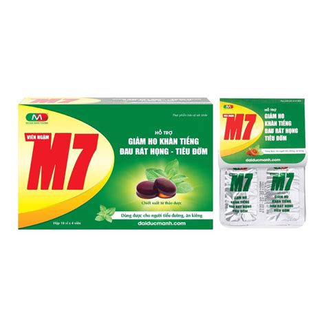 Giảm ho khàn tiếng đau rát họng tiêu đờm Viên Ngậm M hộp vỉ x viên