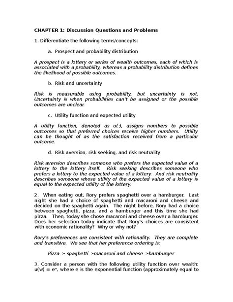 Chapter 1 Questions And Answers Chapter 1 Discussion Questions And