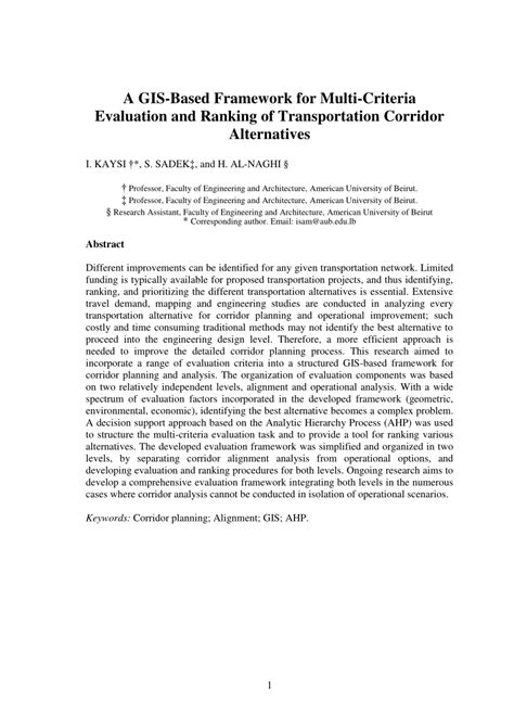 pdf a gis based framework for multi criteria evaluation and ranking