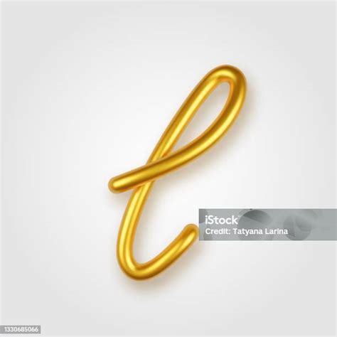 밝은 배경에 골드 3d 현실적인 소문자 L 0명에 대한 스톡 벡터 아트 및 기타 이미지 0명 3차원 형태 개성 개념 Istock