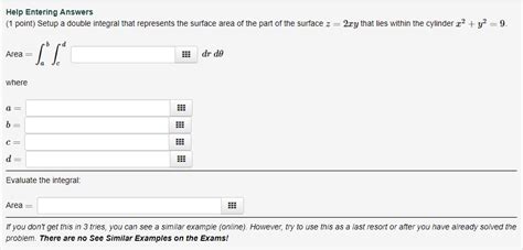 solved help entering answers 1 point setup a double