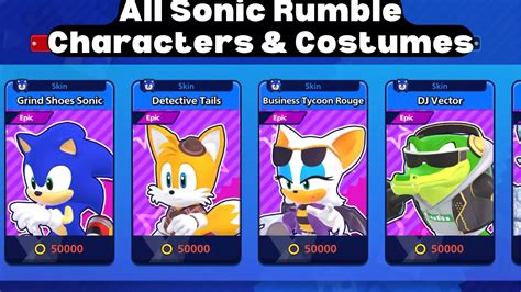 All Sonic Rumble Characters And Costumes The Game Haus