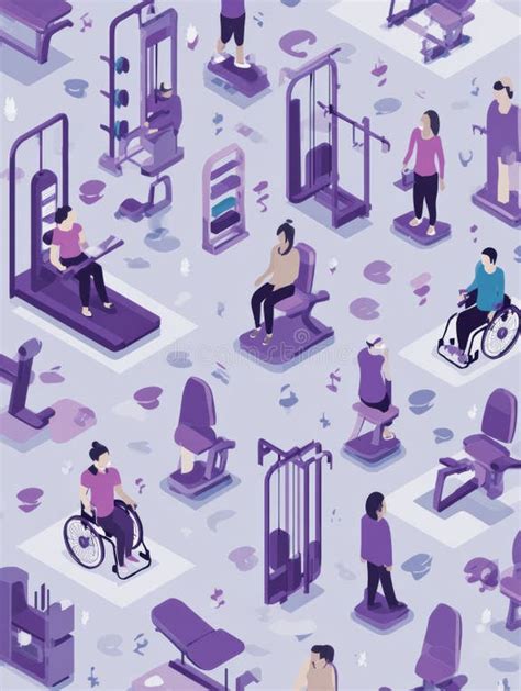 Fitness Center Filled With Diverse Individuals Engaging In Various