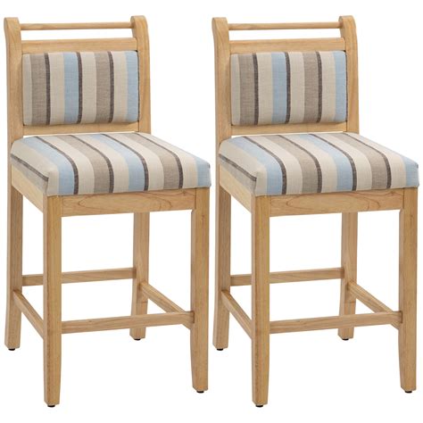 Homcom 25 5 Counter Height Bar Stools Set Of 2 Farmhouse Kitchen