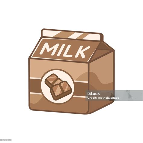 작은 초콜릿 우유 판지 클립 아트 요소 귀여운 심플한 플랫 벡터 일러스트 디자인 초콜릿 맛 유제품 음료 인쇄 기호 기호 초콜릿우유에 대한 스톡 벡터 아트 및 기타 이미지