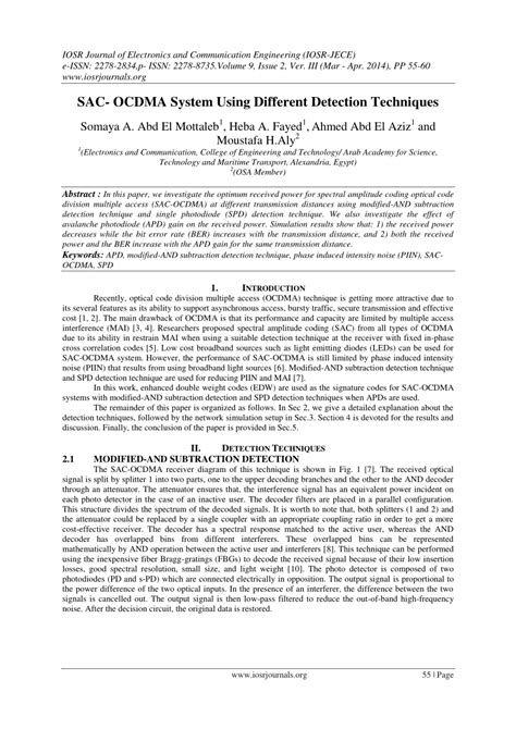 Pdf Sac Ocdma System Using Different Detection Techniques