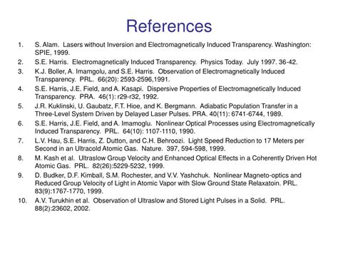 Ppt Electromagnetically Induced Transparency And Slow Light
